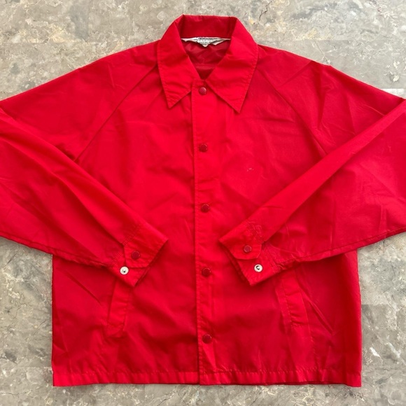 Kmart | Jackets & Coats | Vintage 98s Kmart Red Nylon Snap Front Coach ...
